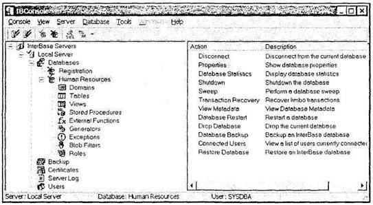 Программа IBConsole